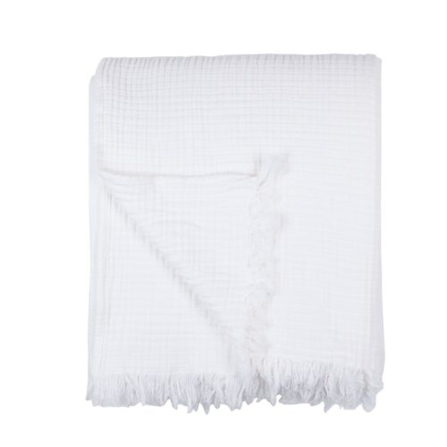 Crinkle Throw White – Kind Decor
